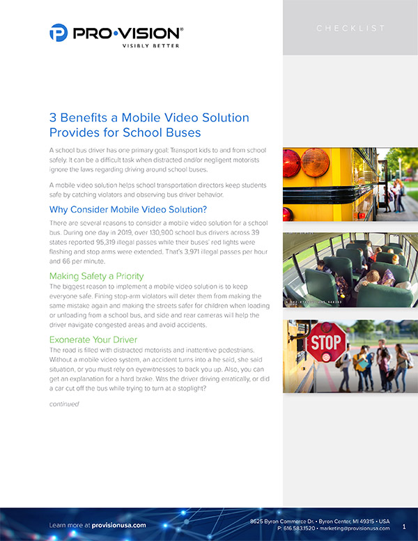 3 Benefits of a Mobile Video Solution Provides for School Buses